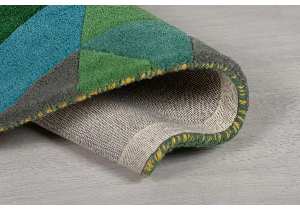 Flair Rugs koberce Ručně všívaný kusový koberec Illusion Prism Green/Multi kruh - 160x160 (průměr) kruh cm