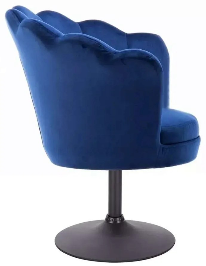 LuxuryForm DESIGN Otočné křeslo FREY VELUR na černém talíři - modré