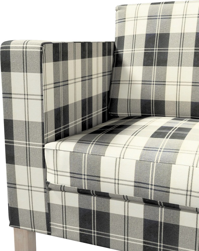 Potah na pohovku IKEA  Karlanda rozkládací, krátký barva černá látka pletený vzor, vzorované