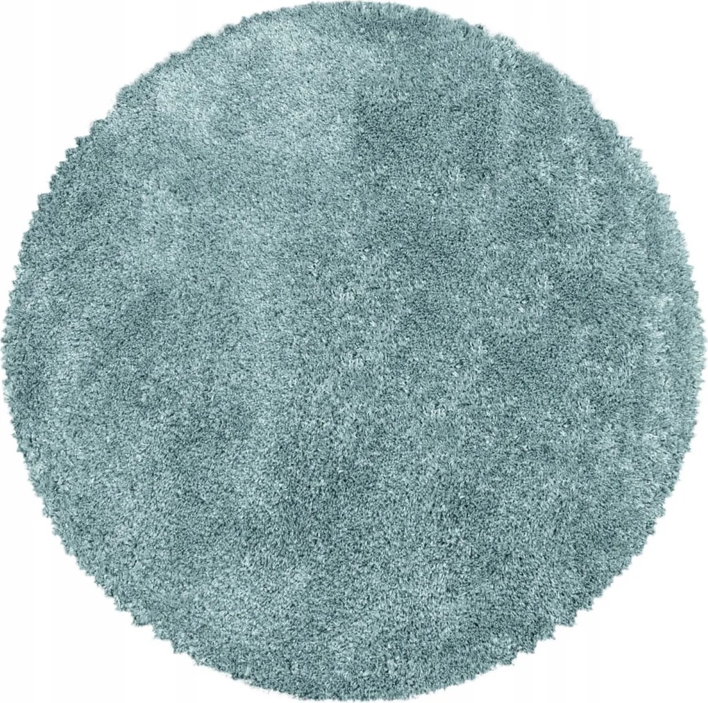 Ayyildiz, Kusový koberec Fluffy Shaggy 3500 blue kruh, 80x80 (průměr) kruh, modrá, ložnice