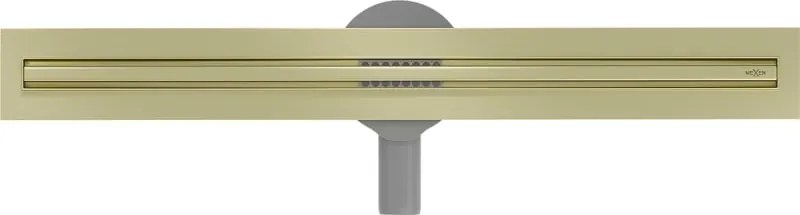 Mexen Flat 360° Slim otočný lineární odtok 50 cm, zlatý kartáčovaný - 1A41050