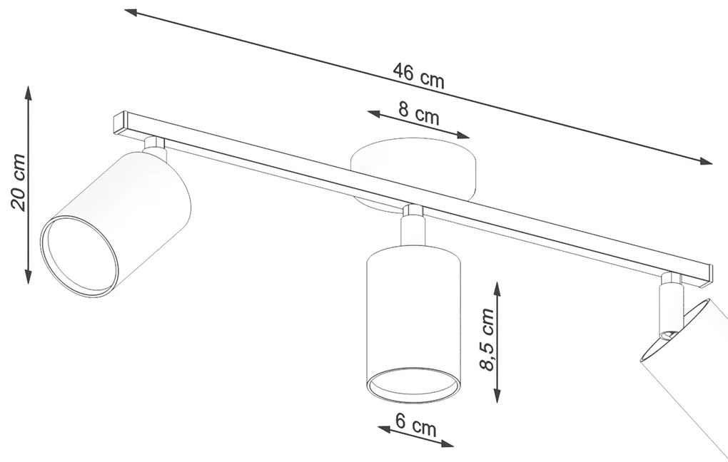 Bodové svítidlo Lemmi, 3x bílé kovové stínítko, (možnost polohování)