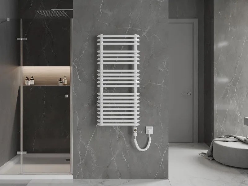 Mexen Akan, elektrické topné těleso 1080x500 mm + topná tyč 900 W, bílá, W121-1080-500-2900-20