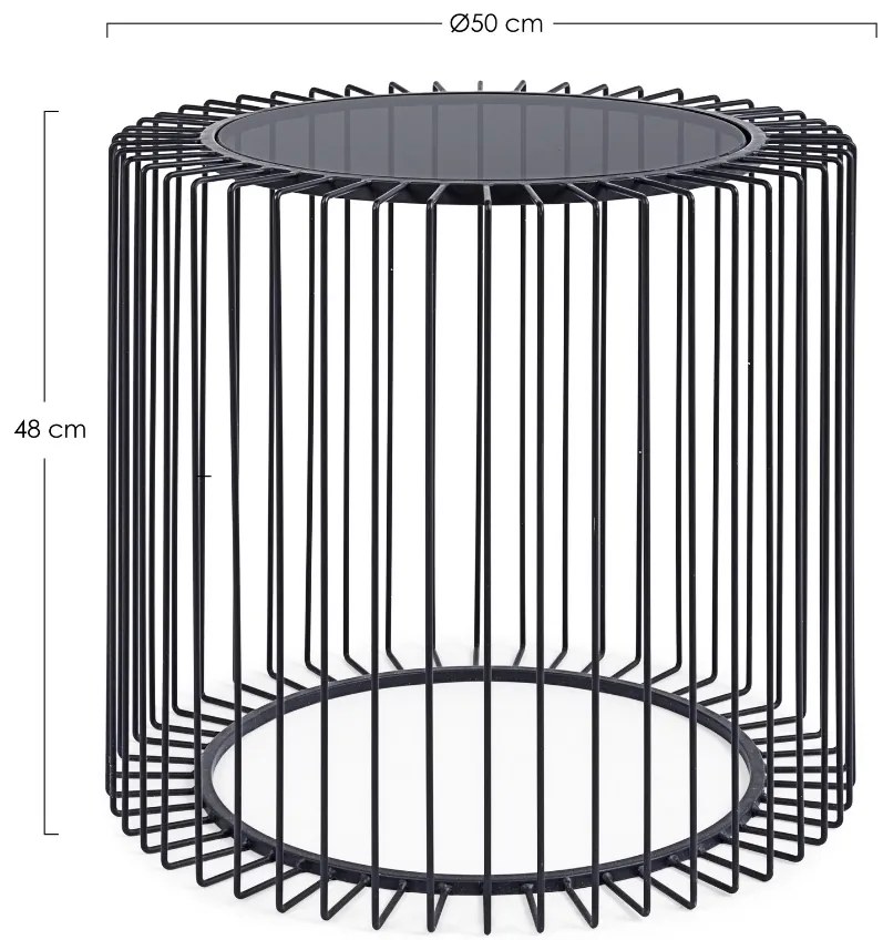 Černý kovový odkládací stolek Bizzotto Kieram 50 cm