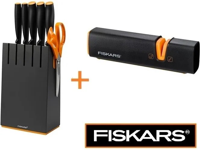 Fiskars sada nožů Functional Form 1014190 - 5 ks + Fiskars ostřič Edge 978700 Roll-Sharp
