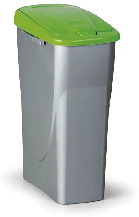 Plastový odpadkový koš s víkem 40 L, zelené víko