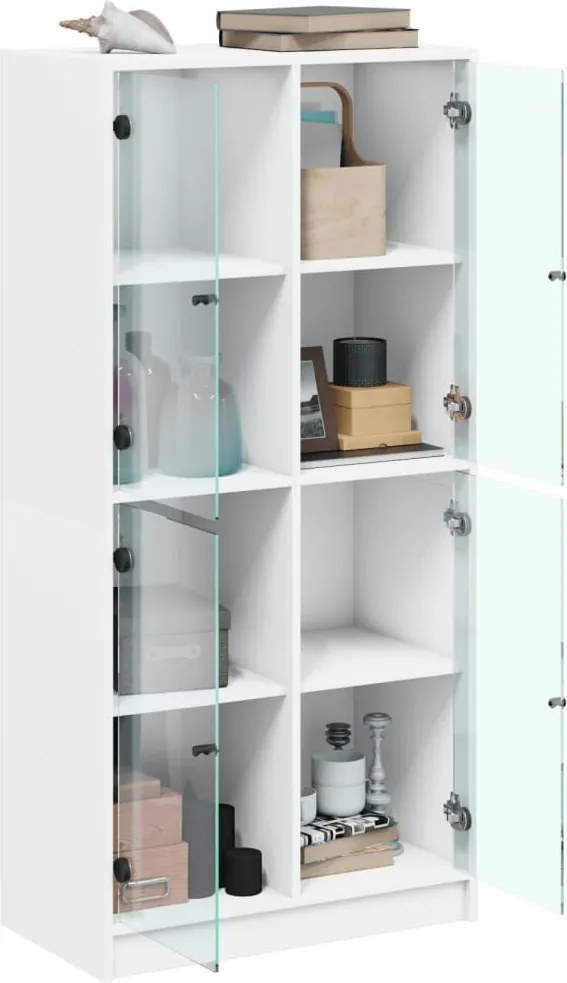 Highboard s dvířky bílý 68 x 37 x 142 cm kompozitní dřevo 3295857