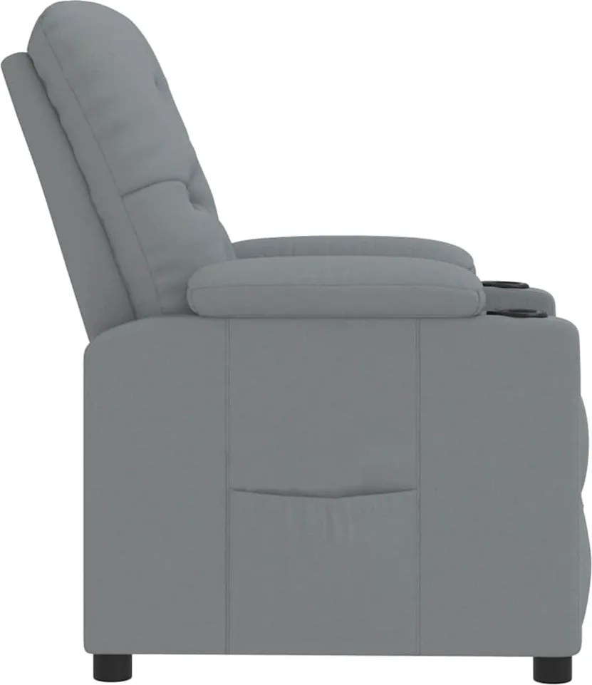 Polohovací křeslo světle šedé textil 339102