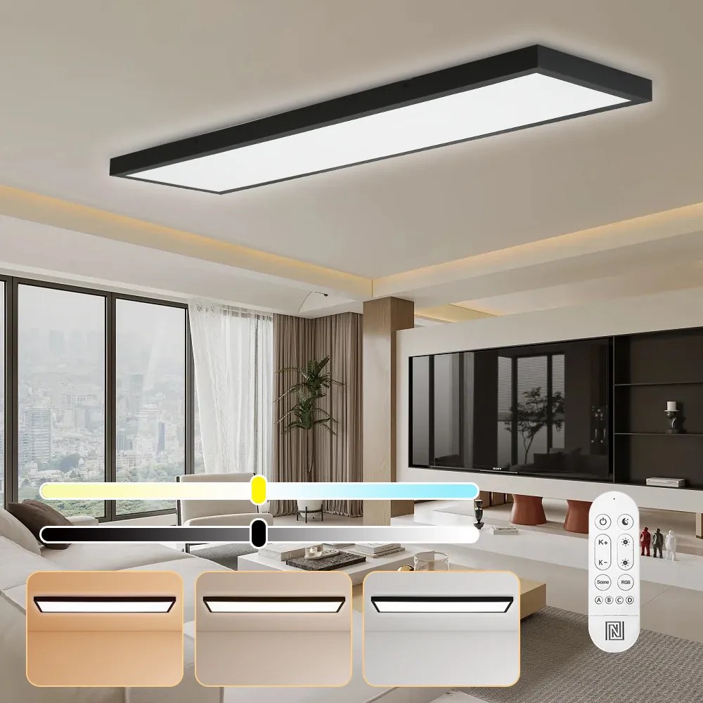 Immax NEO LITE FRAME Smart stropní svítidlo 120x30cm, IP44, CCT,  WiFi, Tuya, BEACON černé