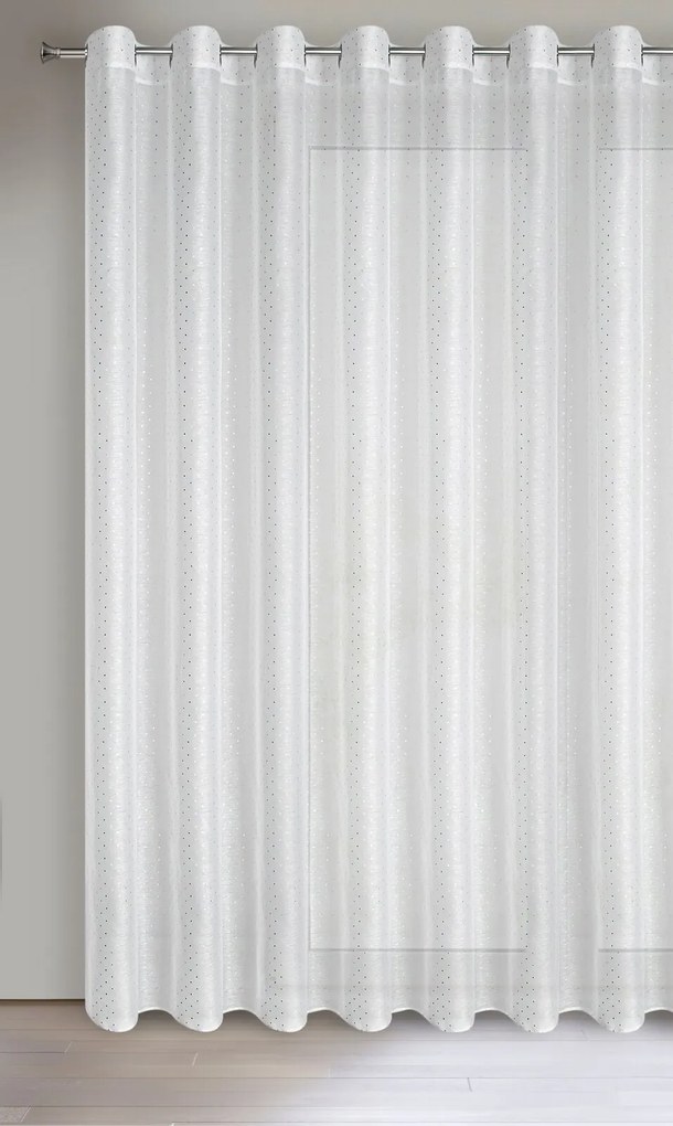 ZÁCLONA NA KROUŽCÍCH SIBEL 300X250 CM BÍLÁ