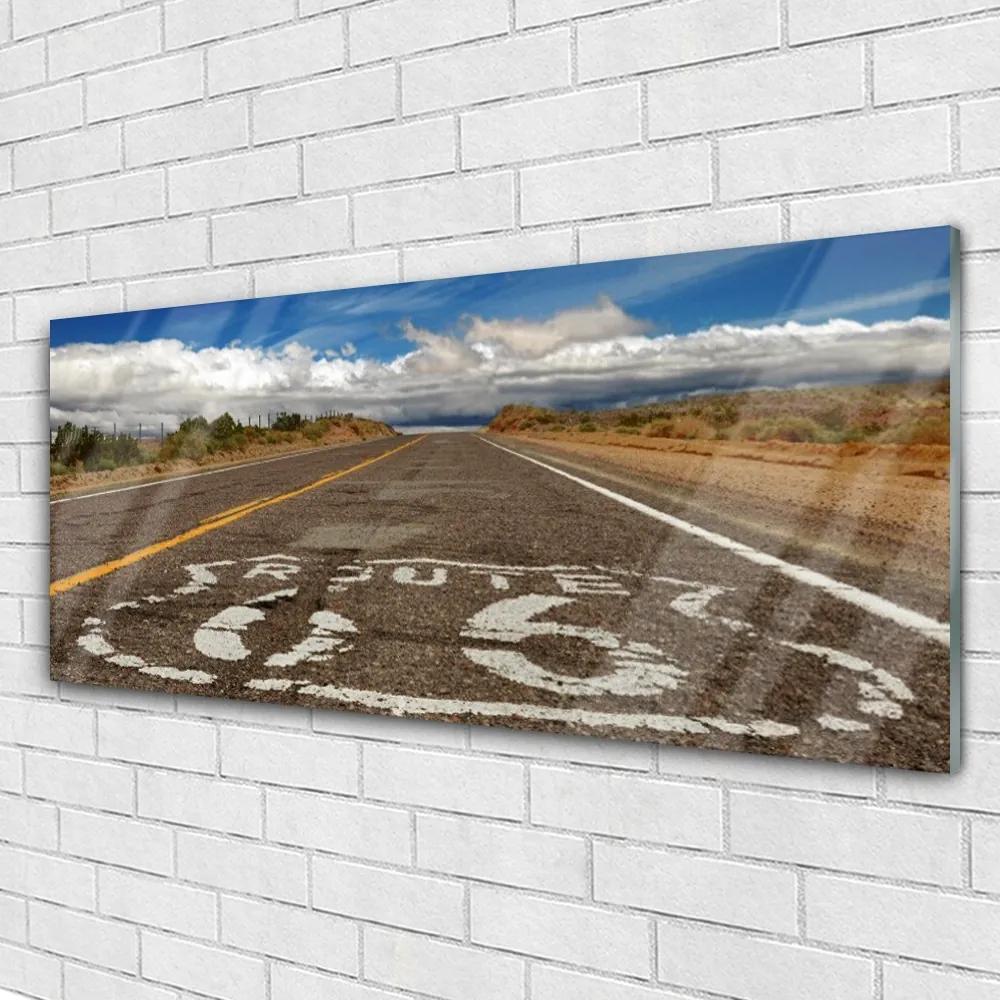 akrylový obraz Cesta na Poušti Dálnice 125x50 cm