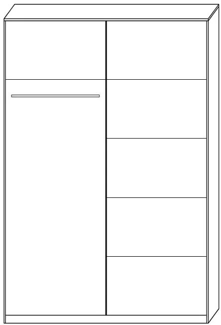 Šatní skříň KARO | 100 cm | se zrcadlem | posuvné dveře | sonoma