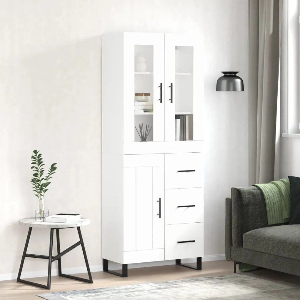 Skříň highboard bílá 69,5 x 34 x 180 cm kompozitní dřevo 3198681
