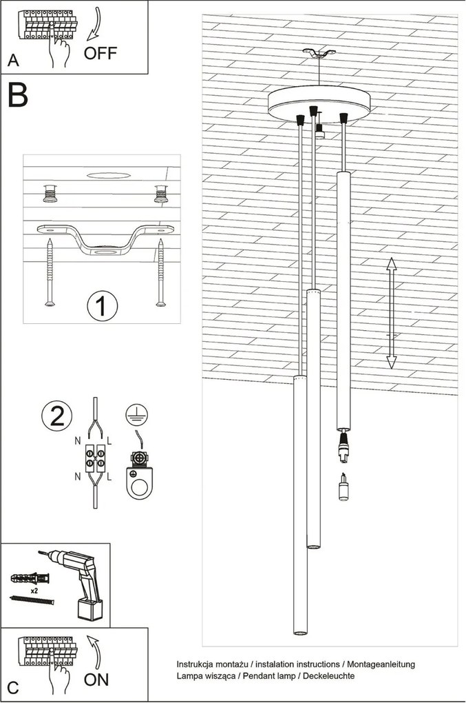 Sollux Lighting Závěsné svítidlo PASTELO 3P červené