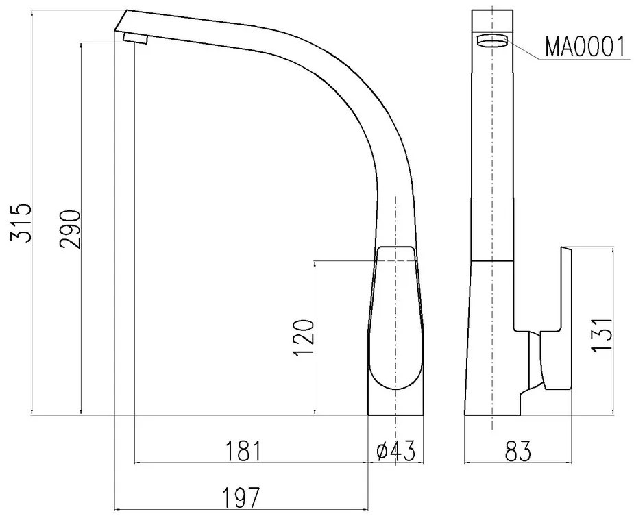 Slezák - RAV Vodovodní baterie dřezová V819.0 Barva: Chrom, Připojovací hadičky - závit: 1/2"