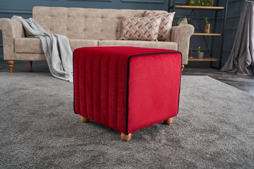 Atelier del Sofa Taburet Mona Puf - Red, Červená