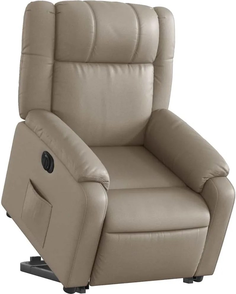 Elektrické zvedací polohovací křeslo cappuccino umělá kůže 3205170