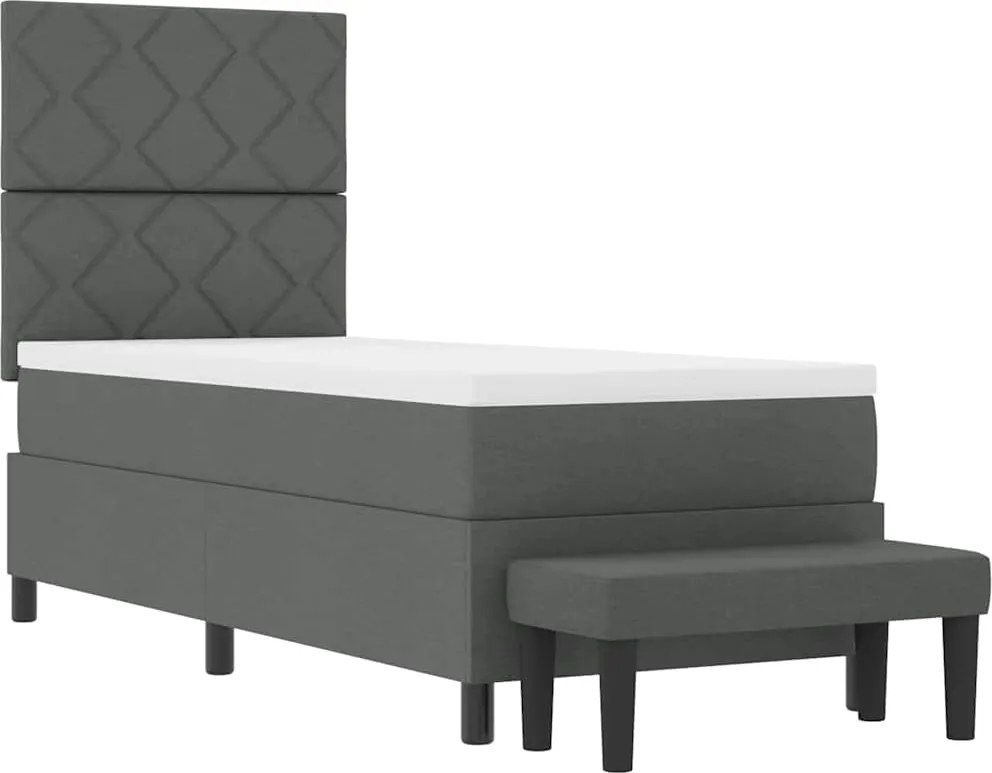 Postel s boxspringem s čelo Tmavě šedá 80 x 200 cm textil 3344101