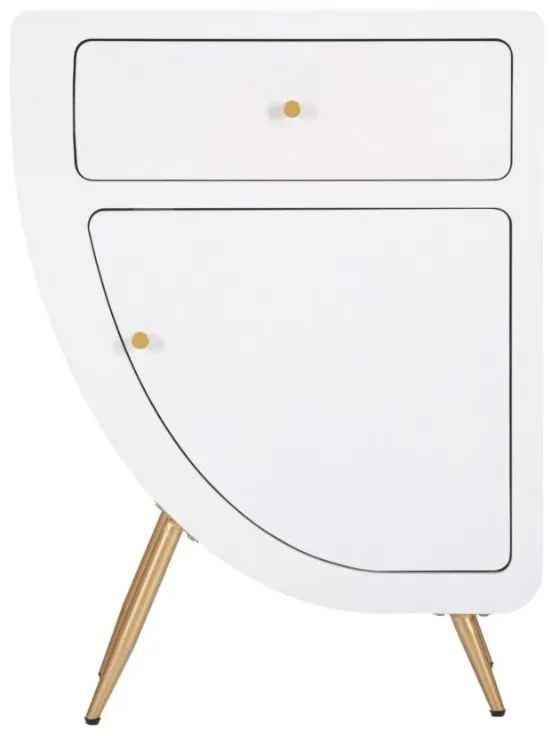 Designový noční stolek Raghnall 60 cm bílý