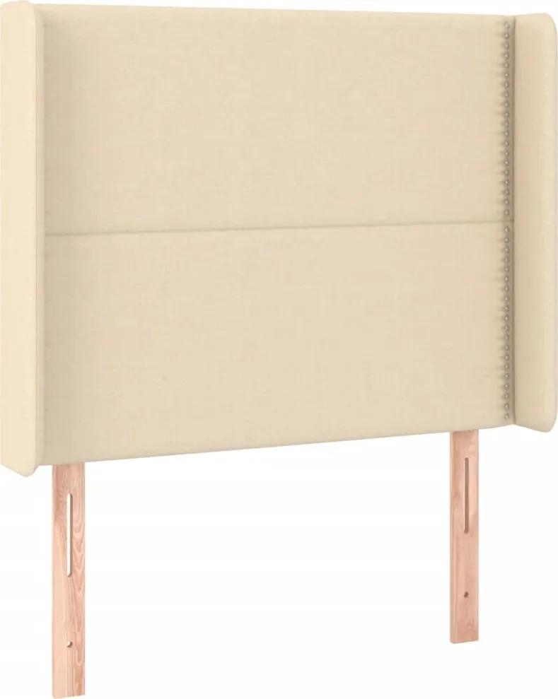 vidaXL Box spring postel s matrací a LED 80 x 200 cm textil [3138751] Barva: krémová