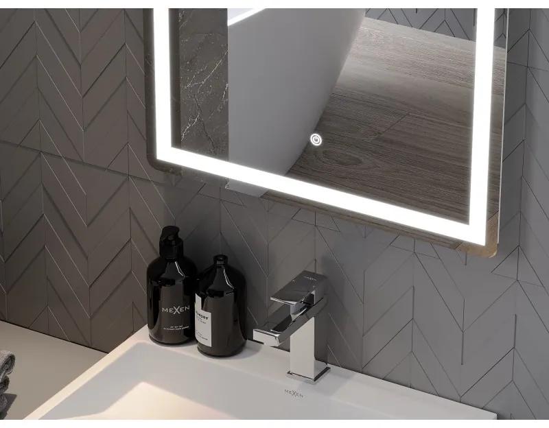 Mexen Onyx podsvícené koupelnové zrcadlo s kosmetickým zrcátkem 60 x 80 cm, LED 6000K, ventilátor - 9813-060-080-611-00