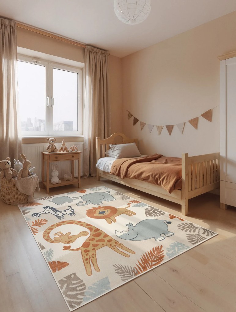 Hanse Home, Dětský koberec Adventures 106409 Cream Multicolor, 160x235, vícebarevná, dětský pokoj