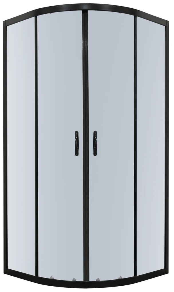 Novoterm Čtvrtkruhový sprchový kout NV-Tiara 90x90 černá/grafit - bez vaničky