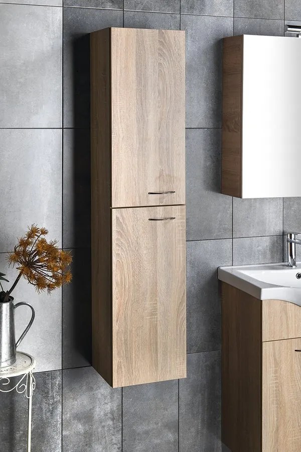 Aqualine Aqualine, ZOJA/KERAMIA FRESH skříňka vysoká 30x140x20cm, dub platin, 51157