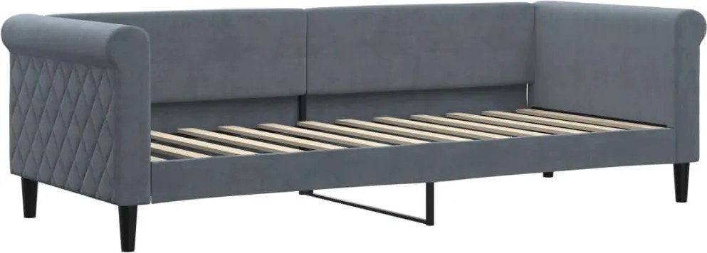 Válenda s matrací tmavě šedá 80 x 200 cm samet 3197741