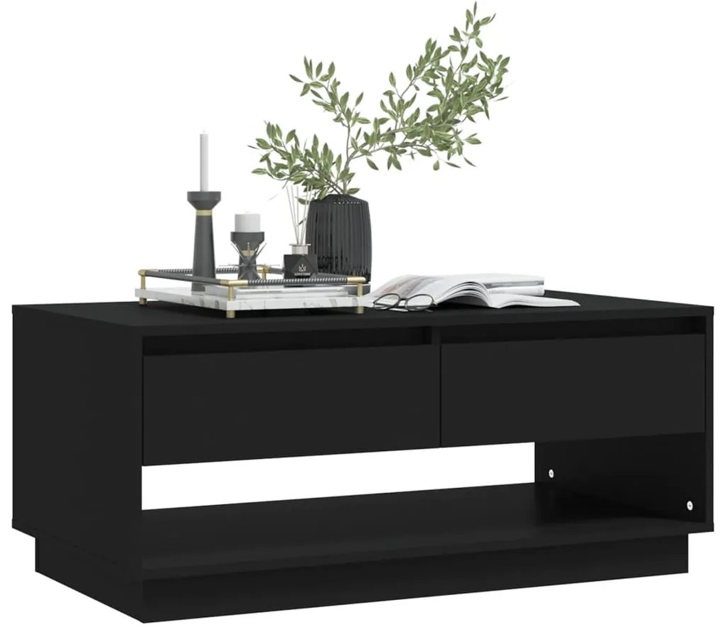 Konferenční stolek černý 102,5 x 55 x 44 cm dřevotříska - Default Title