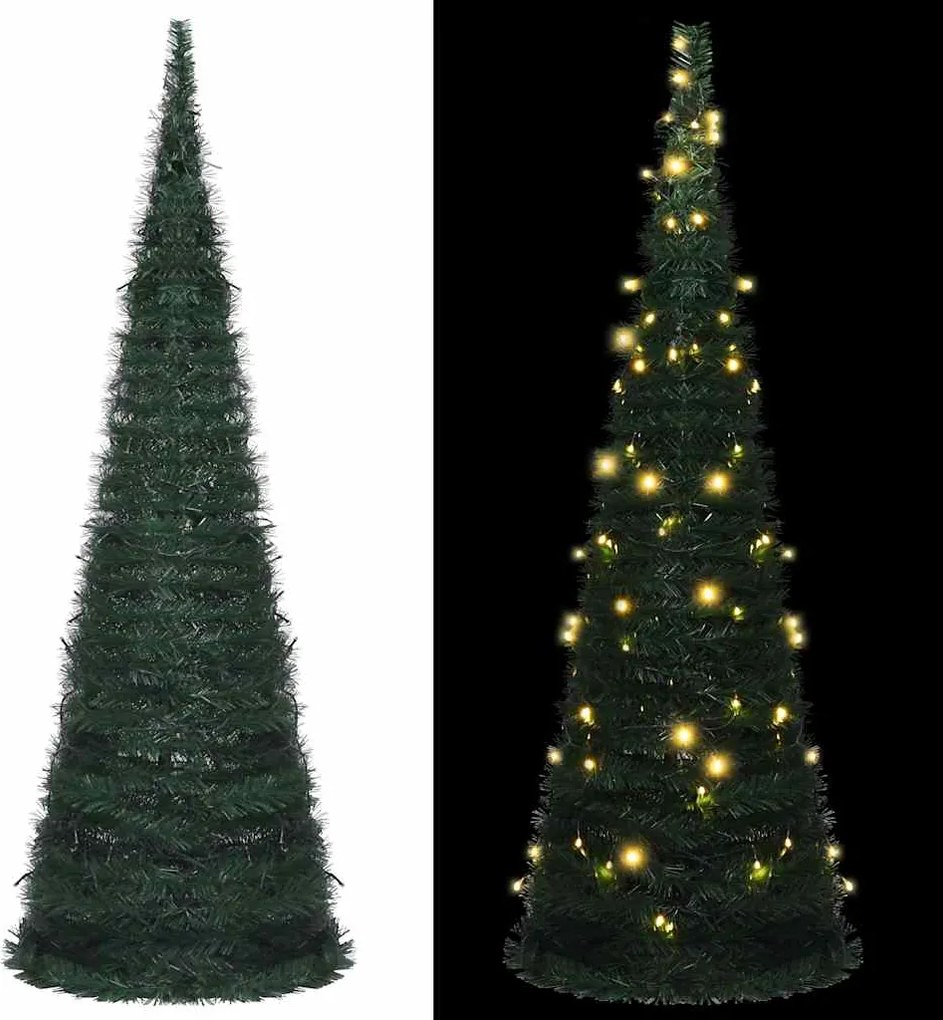 Pop-up umělý vánoční stromek s LED osvětlením zelený 180 cm 321524