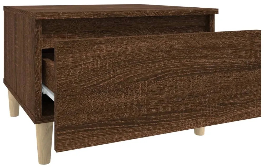 Odkládací stolky 2 ks hnědý dub 50x46x35 cm kompozitní dřevo - Default Title