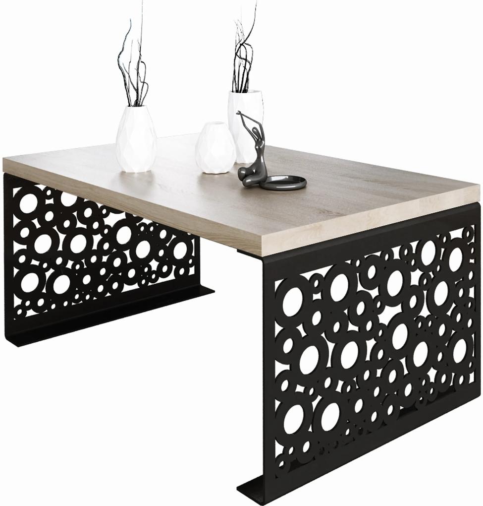 Konferenční stolek RINA 100x60 Hlavní barva: Bílá, Další barva: Černá