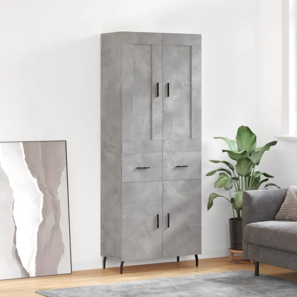 Skříň highboard betonově šedá 69,5x34x180 cm kompozitní dřevo 3199893