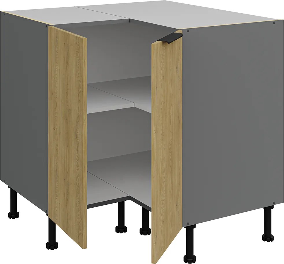 CREMONA ac | dolní skříňka 90x90 DN 2F rohová s policí | 90x90 cm | antracit/cremona