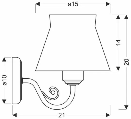 Nástěnná lampa ROSSINI 1xE27/40W/230V