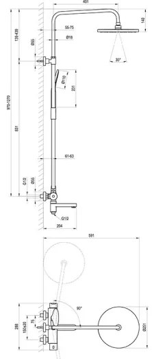 Ravak X07P642 - Sprchová sada s baterií lesklý chrom