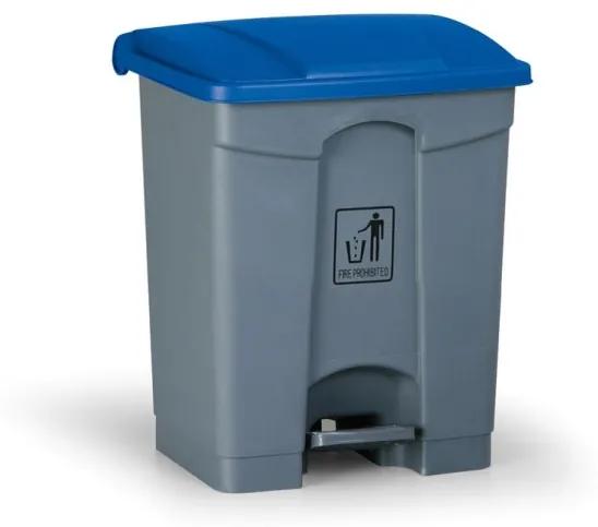 Nášlapný víceúčelový koš na odpadky 45 litrů, 390 x 360 x 590 mm, modrá