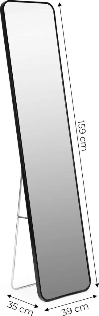 Volně stojící zrcadlo DUO 159 cm černé