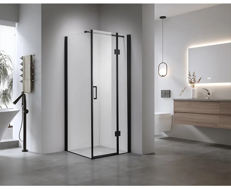 BPS-koupelny Čtvercový sprchový kout HYD-SK1390 90x90 černá/transparent