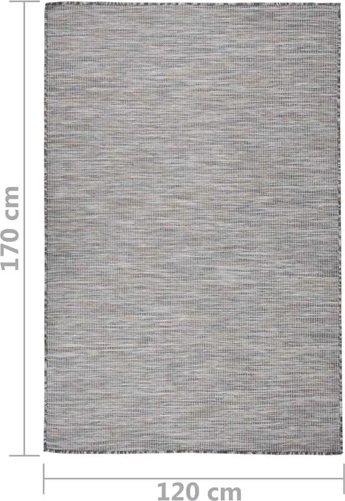 Venkovní hladce tkaný koberec 120x170 cm hnědý a modrý 340816
