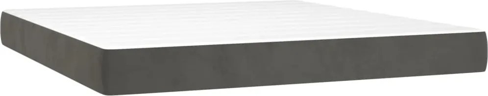 Box spring postel s matrací tmavě šedá 180x200 cm samet 3141258