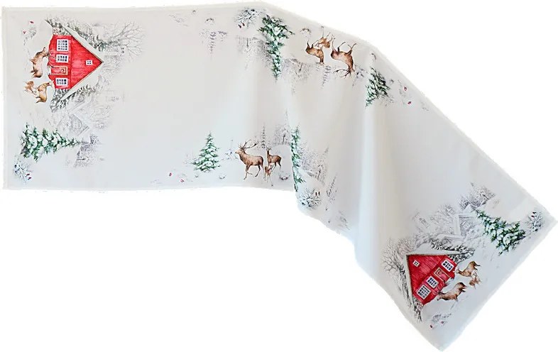 Ubrus Červená chaloupka 40 × 140 cm