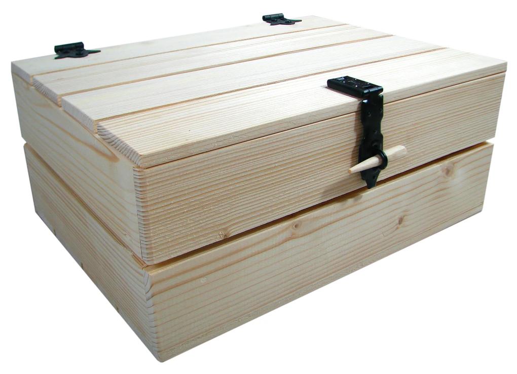 Dřevěná bedýnka - uzavíratelná 40x30x17cm