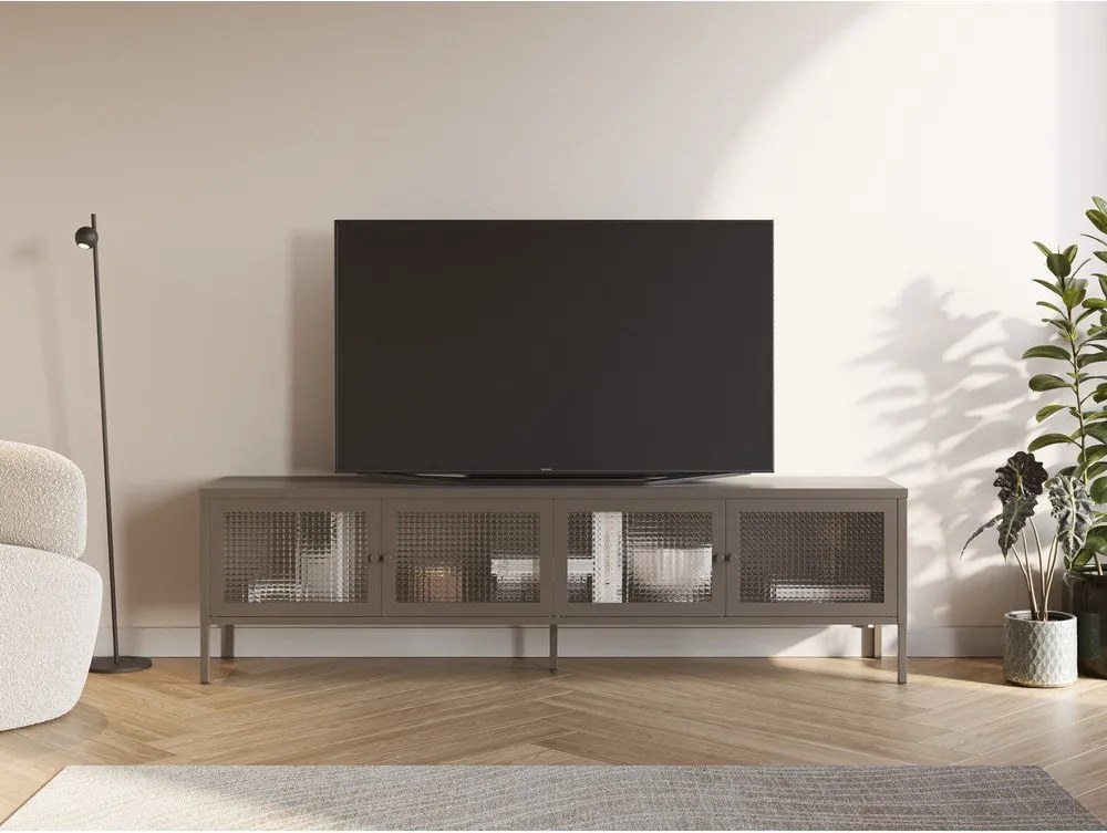 Šedý kovový TV stolek 160x50x35 cm Layna – Marckeric