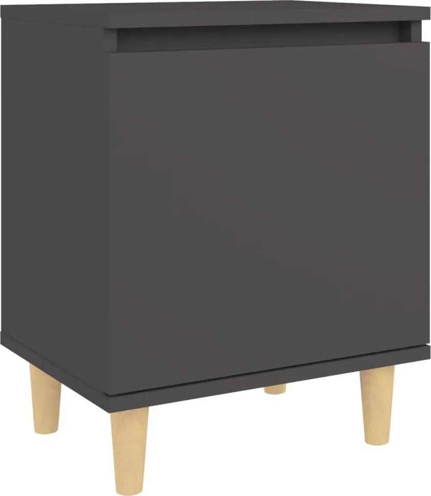 vidaXL Noční stolky s dřevěnými nohami 2 ks 40 x 30 x 50 cm [805820] Barva: šedá sonoma
