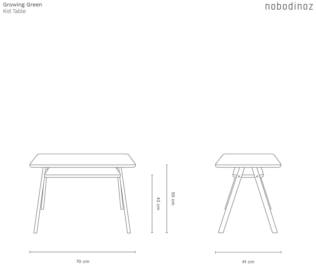 Nobodinoz Growing Green set Dětská židlička a stoleček Natural Oak