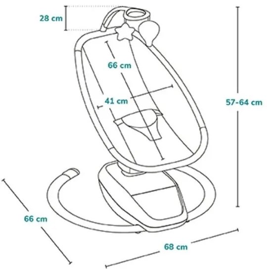 Lionelo - Dětské houpátko s melodií OLIVIA Beige Natural + dálkové ovládání