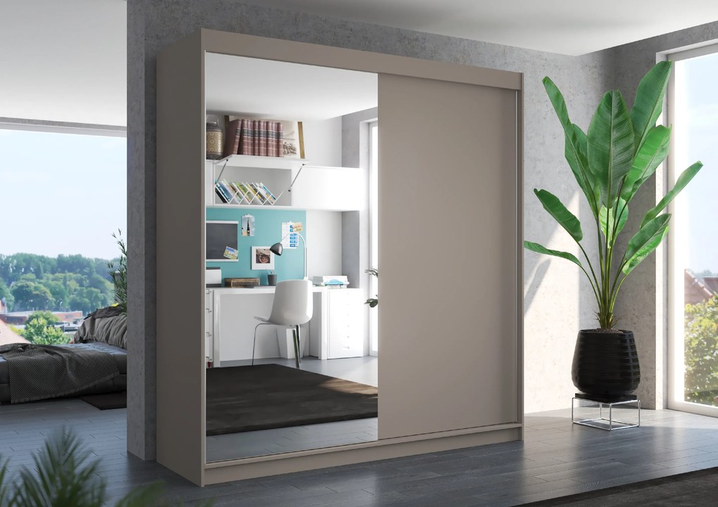 ADRK Furniture Posuvná skříň se zrcadlem DELLA 200 ADRK-SW-DEL-K-200