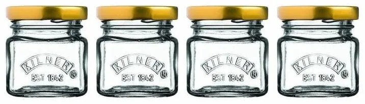 KILNER Mini zavařovací sklenice KILNER - 4 x 55ml, čirá barva, sklo